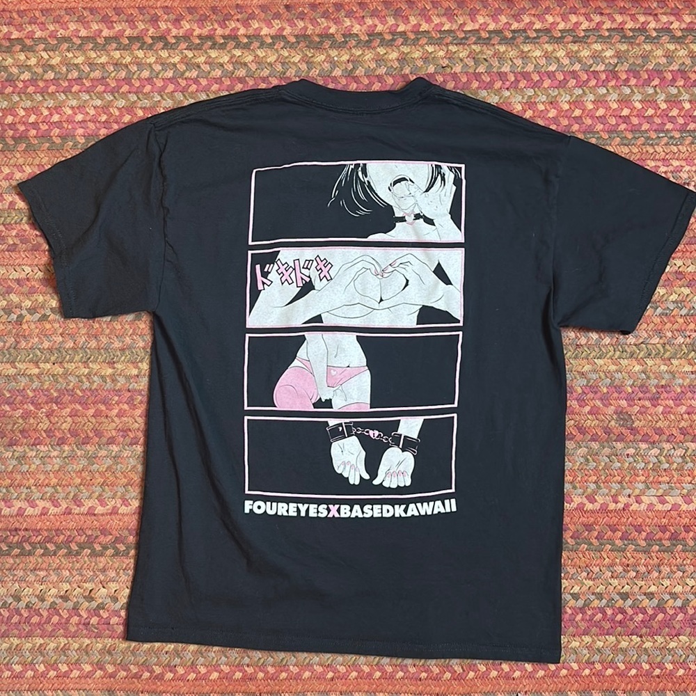 Four Eyes X Based Kawaii Anime Graphic Tee - Gem